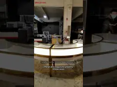 beauty simplicity glossy white jewelry showcase lights installed locks installed