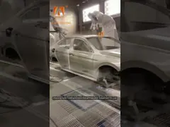 Linea di verniciatura elettrostatica per un ambiente di lavoro pulito e sicuro con cattura e filtrazione avanzata della nebbia di vernice