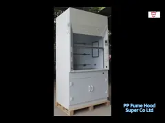 Il poli cappuccio/armadietto chimici canalizzati del vapore del laboratorio con i pp foggia a coppa il lavandino per le prove, uso del laboratorio