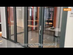thermal break  impact proof soundproof commercial  accordion folding aluminum doors double glazed