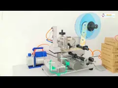Goedkwaliteit semi-automatische platte flessen etiketteringsmachine verpakkingsmachine met codeerder