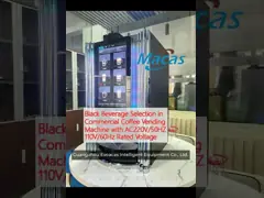 black beverage selection in commercial coffee vending machine with ac220v/50hz 110v/60hz