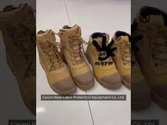 yellow style martin boots slip resistant / wear resistant cowhide work boots