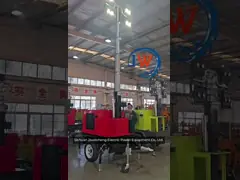 9 m trailer lighting car upright lift 1000w*4 gold halide lights /400*4led lights