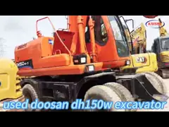 90% original doosan dh150 excavator used doosan wheel excavator dh150w in south korea