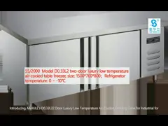 power saving commercial restaurant freezer energy efficient 2 door worktop freezer