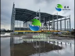 spacious steel frame warehouse with sliding door and durable column main frame