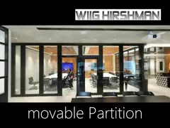 Separatore di ufficio pieghevole in stile design moderno con materiale di superficie in vetro temperato in alluminio