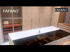 modern kitchen melamine cabinet fitted kitchen system with island dinning table