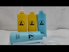 yellow print hdpe plastic esd antistatic safe dispensing bottle industrial use