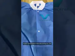white blue disposable sms lab coats with zipper closure and guarantee period two years