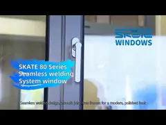 80mm seamless welded thermal break aluminum casement glass windows for folding screen