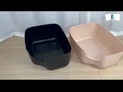 nonstick bottom large open litter box black yellow high sided open litter box