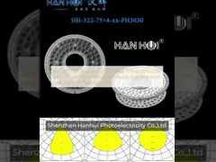60°/90°/120° Available 233.1×9mm 3030&2835LEDs High Transmittance Protection Grade IP65 Anti-Glare Lens For UFO High Bay Light