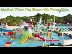Water Park Swimming Pool Colorful Water Slide Playground