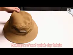 organic cotton boonie hat with woven patch moisture wicking sweatband