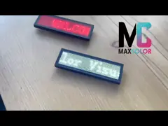 Vibrant Single Color Name Tag Led Display With Bluetooth Control 12x48 Pixels