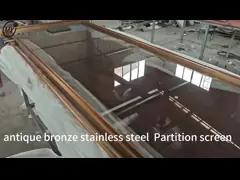 gold metal stainless steel screen partition & room divider