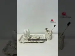 resin sandstone soap dish round shape for luxury bathrooms