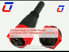 3 power multi pin male female connector ip67 waterproof connector 5 pin