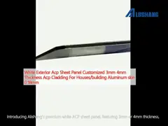 흰색 외관 ACP 잎 패널 맞춤형 3mm 4mm 두께 ACP 클래싱 주택 / 건물 알루미늄 피부 0.18mm