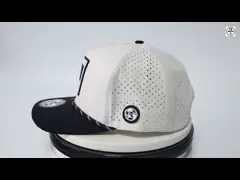 white rubber patch baseball cap  in polyester material