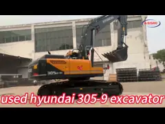 30000 KG 기계 무게 1.38 M3 버킷 용량 사용 된 현대 305 발굴기