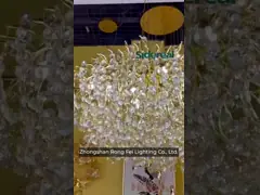 モダン レストラン チェンデリア 3000-6500K オール 銅 枝 クリスタル ストーン チェンデリア