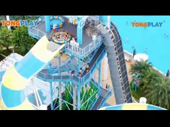 colorful family raft water slide odm water amusement park equipment