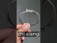 14k 18k gold bangles jewelry gold nail bangle bracelet in full paved diamonds