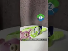 custom reusable spout food pouch with easy peel sealing and baby cap