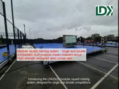 modular squash court squash training system impact resistant single double glass