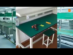 ESD Workstation With Built-In Power Strips For Tool Connectivity