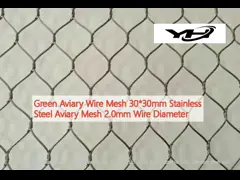green aviary wire mesh 30*30mm stainless steel aviary mesh 2.0mm wire diameter