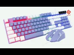 コンパクトでポータブルで 虹の静的照明と 高級カーボンフィルム 2対1キーボードとマウス