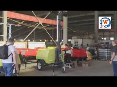 Plastic 9m Trailer Mobile Lighting Vehicle 6KW Diesel Generator With 400W*4LED Lights