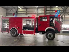 sinotruk 8000l water foam fire truck with double cabin multifunctional