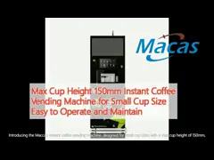 max cup height 150mm instant coffee vending machine for small cup size easy to operate and maintain