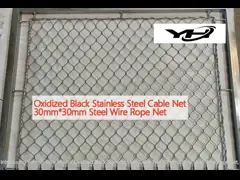 oxidized black stainless steel cable net 30mm*30mm steel wire rope net