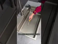 2024 Popolare grande slot singolo multifunzione cascata in acciaio inossidabile lavandino di cucina Display digitale LED anti graffi