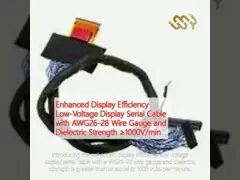 enhanced display efficiency low-voltage display serial cable with awg26-28 wire gauge and dielectric