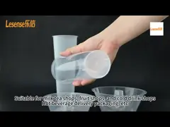 Пластиковые чашки с логотипом для одноразовых закусок 2 в 1