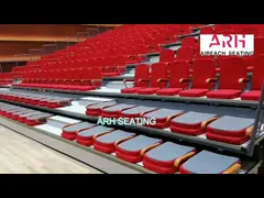 white armchair telescopic bleacher seating system remote control