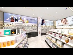 dyas-vk-7 skincare display cabinet with 30*15mm iron tube and hidden led strips