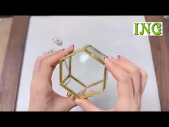 s3.5*7*5 hexagonal greenhouse glass jewelry storage box