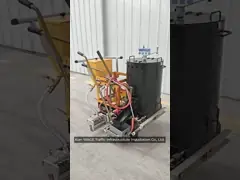Human Pushing Thermoplastic Road Line Marking Machine 10 To 50cm Width Shoes Choosing with 100L Paint Tank Capacity