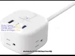 three usb ports 18w max smart power strips with ac socket 125v10a 1250w