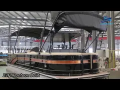 Luxury White Pontoon Boat with 18-22 People Capacity 29FT Length and 2.3/2.6m Width for Family Party and Leisure Cruise