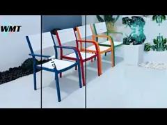 outdoor table and chair set made of black aluminum alloy