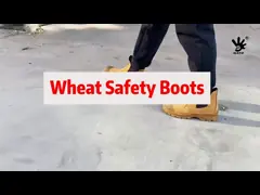 security work boots wheat genuine leather cowhide safety boots pu+tpu sole steel toe anti-smashing s